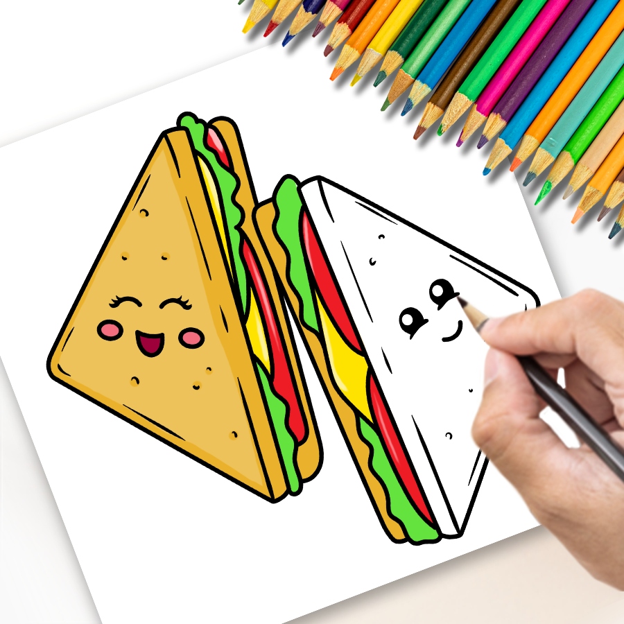 Kawaii Food malebog til både børn og voksne – Jeanett Veronica Studio