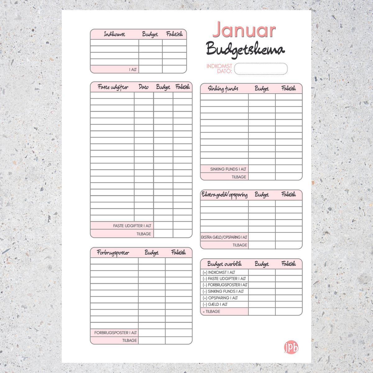 Budgetskema beregnet til et nulbaseret budget - Digital version ...